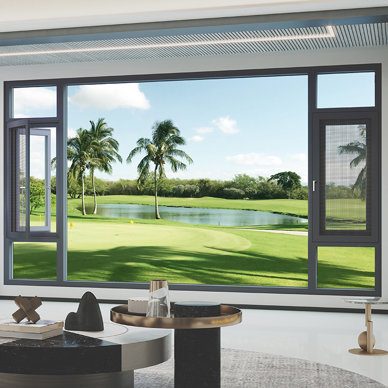 Custom Aluminum Push out Casement Window with Screen - IMLANG